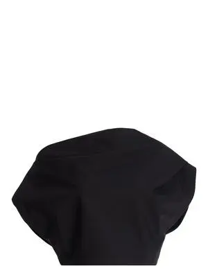 Brandon Maxwell Asymmetric Draped Crop Top - Black