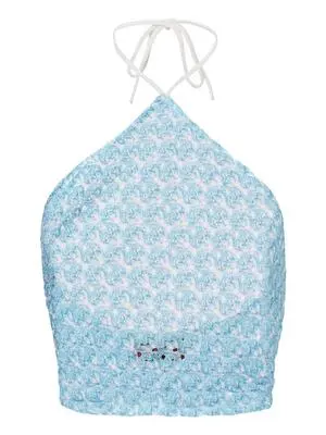 Missoni Missoni Crochet Halterneck Top Blue