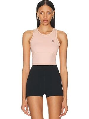 Moncler Cropped Jersey Tank Top - Rose Cloud