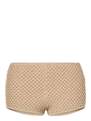 Elie Saab Crochet Cotton-blend Shorts - Beige