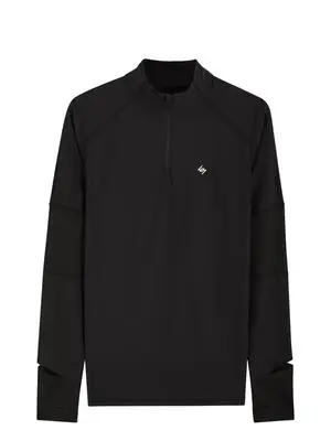 REPRESENT Quarter Zip Stretch-jersey Jacket - Black