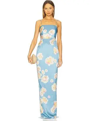 SAU LEE SAU LEE Sofia Floral Satin Dress