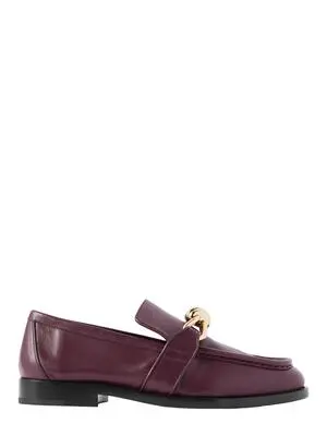 Bottega Veneta Astaire Embellished Leather Loafers - Burgundy