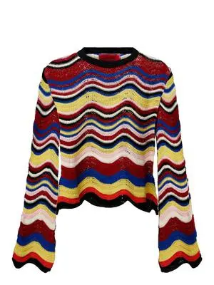 LA DOUBLEJ La DoubleJ Chevron Crochet Cotton Top