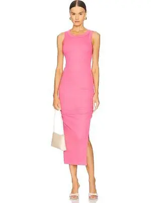 Michael Stars Wren Ruched Midi Dress - Pink