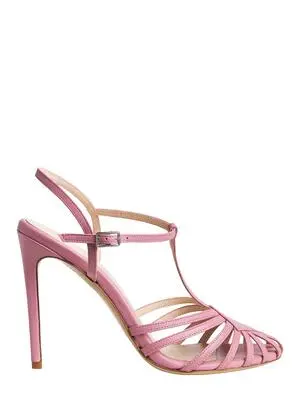 Eleventy Leather Strappy Heeled Sandals - Neutral