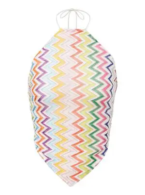 Missoni Zigzag Knitted Halterneck Top - Multicoloured