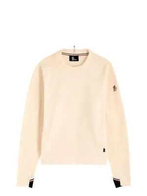 Moncler Fleece Sweatshirt With Embroidered Logo - Cream