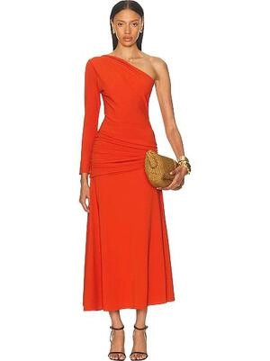 Johanna Ortiz One Shoulder Ankle Dress - Paprika