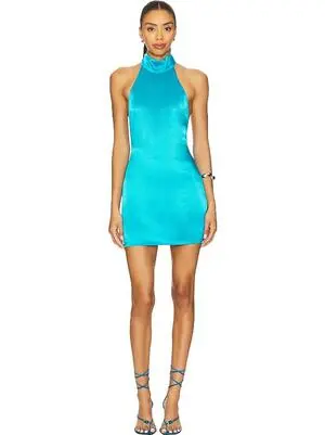 SNDYS. Halterneck Mini Dress - Teal