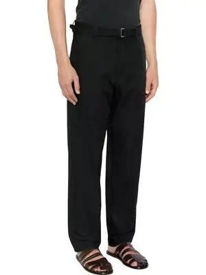 LOW BRAND Virgil Trousers With Belted Waist - Black