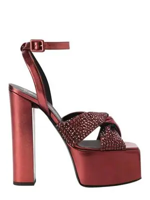 GIUSEPPE ZANOTTI Embellished Platform Sandals - Red