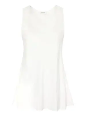 LEMAIRE Scoop Neck Satin Tank Top - White