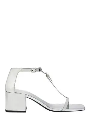 COURREGES Courrèges Double Buckle Leather Sandals Silver