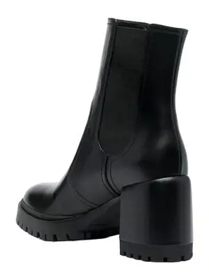 Casadei Nancy Leather Block-heel Boots - Black