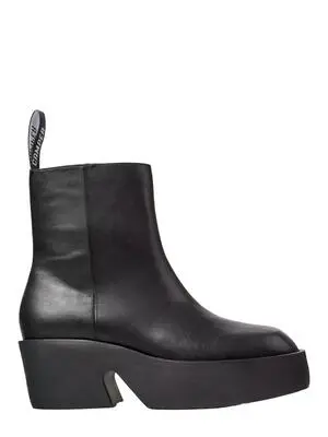 Camper Billie Leather Ankle Boots Black