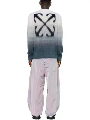 Off-White Ombré Brushed Mohair-wool Blend Jumper - Grey