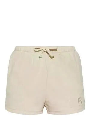 IRO PARIS Embroidered Logo Cotton Shorts - Neutrals
