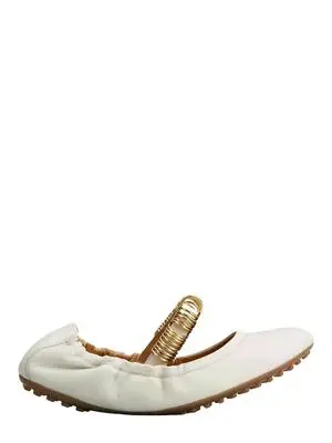 TOD'S Tod's Ballerina Shoes With Ring Embellishment Neutrals
