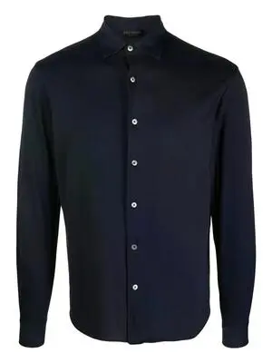 DELL'OGLIO Long-sleeve Cotton Shirt - Blue