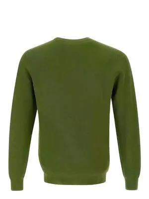 SUN 68 Crew Neck Long Sleeve Cotton Sweater - Green