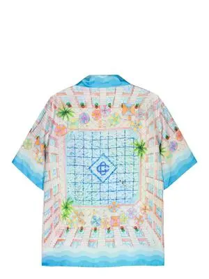 Casablanca Le Plongeon Print Silk Shirt - Blue
