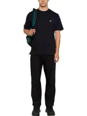 C.P. COMPANY Logo-embroidered T-shirt Blue