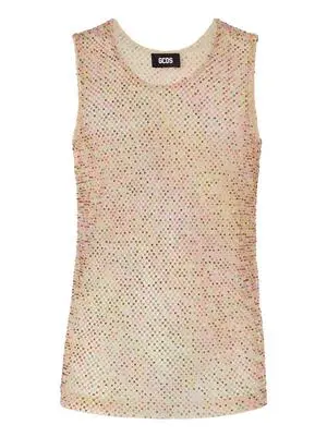 Gcds Embellished Tulle Tank Top - Neutrals