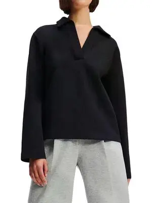 Karl Lagerfeld Logo-print V-neck Sweatshirt - Black