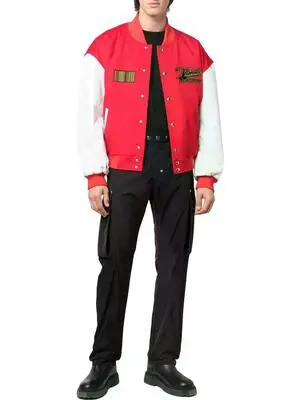 VTMNTS Embroidered Logo Bomber Jacket - Red