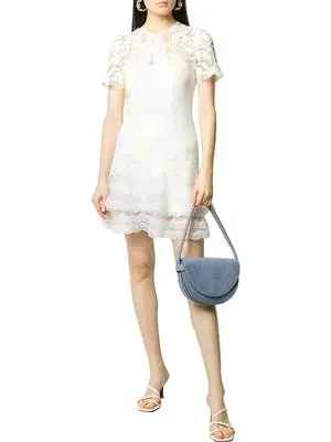 Simkhai Lace Panelled Crepe Dress - White