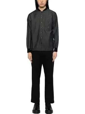 AGNES B. Rib-collar Shirt - Black