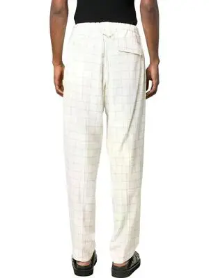 Undercover Windowpane Print Wide-leg Trousers - Neutrals