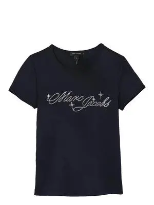 Marc Jacobs Marc Jacobs Logo Embellished T-Shirt Black