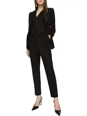 Dolce & Gabbana High-waisted Jacquard Trousers - Black