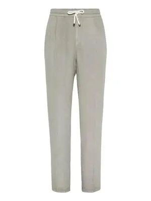 Brunello Cucinelli Brunello Cucinelli Tapered Trousers With Drawstring Waistband Grey