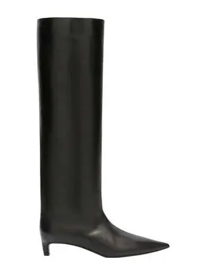 JIL SANDER Knee-high Leather Boots - Black