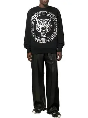 PLEIN SPORT Tiger Logo Print Sweatshirt - Black