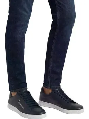 BILLIONAIRE Calf Leather Low-top Sneakers - Blue