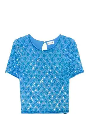 P.a.r.o.s.h Sequined T-Shirt Blue