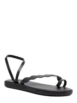 ANCIENT GREEK SANDALS Ancient Greek Sandals Koralia Leather Flat Sandals Black