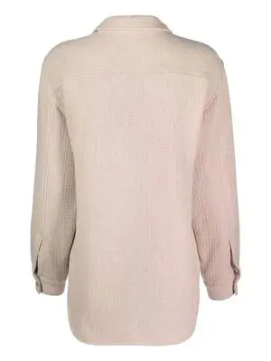 Eleventy Wool Textured Long-sleeve Shirt - Neutrals