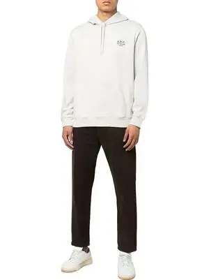 A.p.c. Logo-Print Pullover Hoodie Neutrals