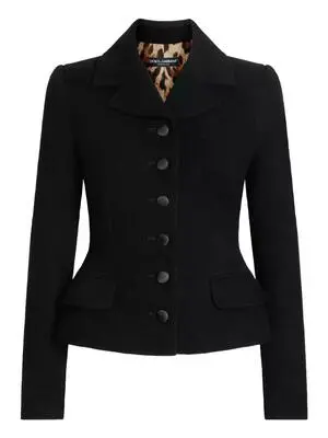Dolce & Gabbana Single-breasted Virgin Wool Blazer - Black