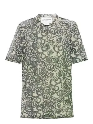 MELITTA BAUMEISTER Snake-print Semi-sheer T-shirt - Multicolour