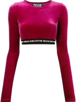 VERSACE Versace Jeans Couture Velvet Cropped Top