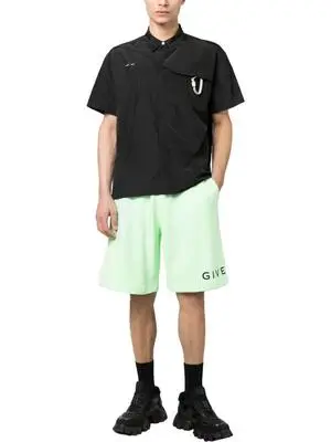 Givenchy Logo Print Track Shorts - Green