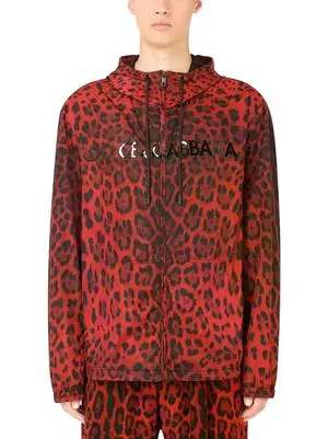 Dolce & Gabbana Leopard-print Hooded Jacket - Red