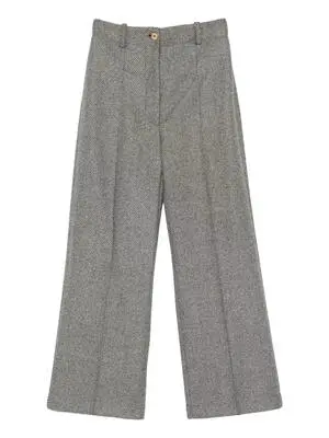 PATOU Virgin Wool Twill Trousers - Grey
