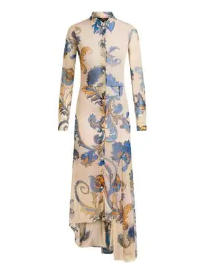 Etro Floral Print Shirt Dress - Neutrals